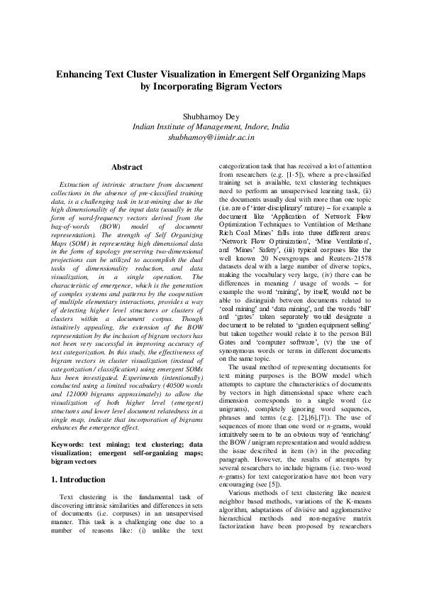 (PDF) Enhancing Text Cluster Visualization in Emergent Self Organizing Maps by Incorporating ...