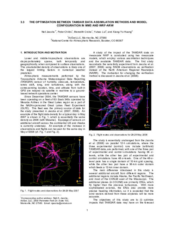 Pdf 3 3 The Optimization Between Tamdar Data Assimilation Methods And Model Configuration In