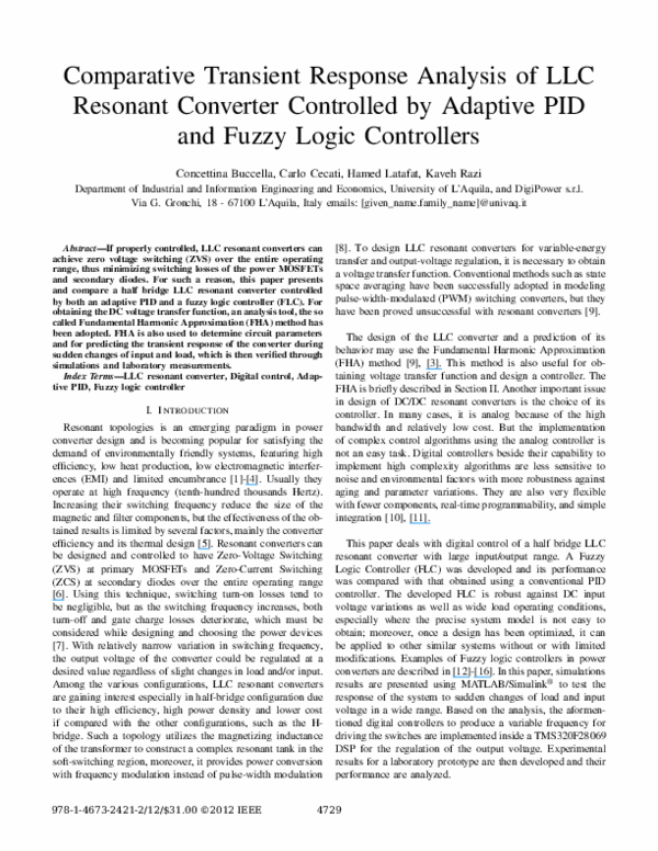 (PDF) Comparative transient response analysis of LLC resonant converter controlled by adaptive ...
