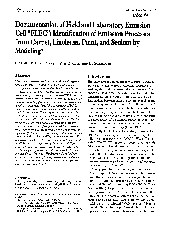 (PDF) Documentation Of Field And Laboratory Emission Cell "FLEC ...