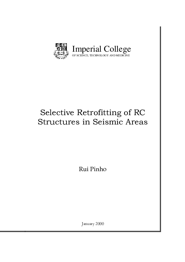 Pdf Selective Retrofitting Of Rc Structures In Seismic Areas