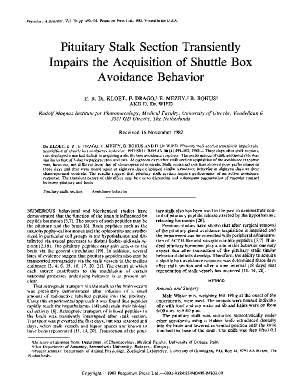 (PDF) Pituitary stalk section transiently impairs the acquisition of ...