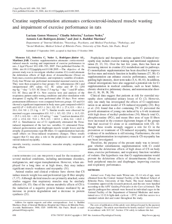 (PDF) Creatine supplementation attenuates corticosteroid-induced muscle ...