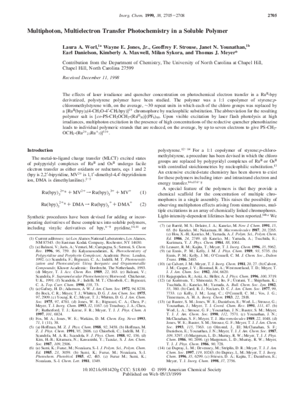 (PDF) Multiphoton, Multielectron Transfer Photochemistry in a Soluble ...