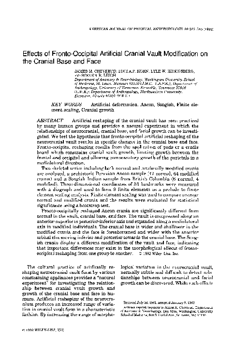 (PDF) Effects of fronto-occipital artificial cranial vault modification ...