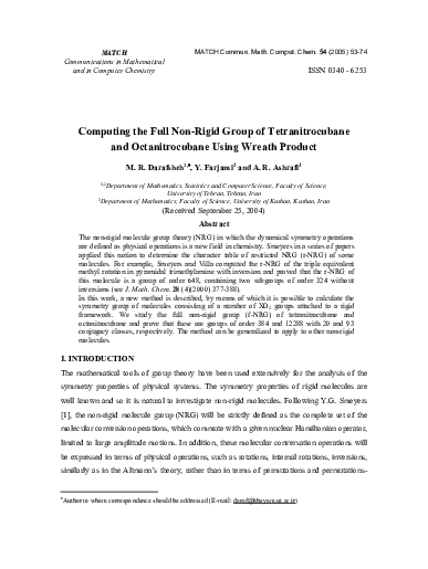 (PDF) Computing the full non-rigid group of tetranitrocubane and ...