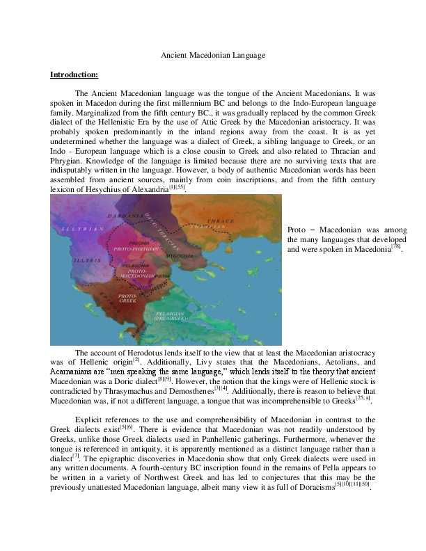(PDF) Ancient Macedonian Language
