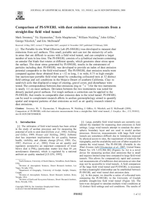(PDF) The Portable In Situ Wind Erosion Laboratory (PI-SWERL): A new ...