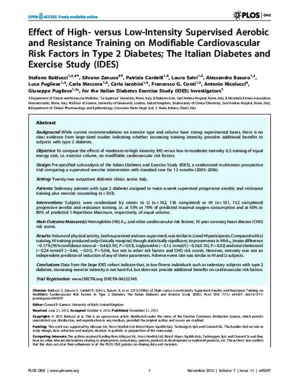 (PDF) Effect of high- versus low-intensity supervised aerobic and ...