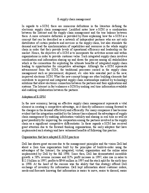 (DOC) E-supply chain management