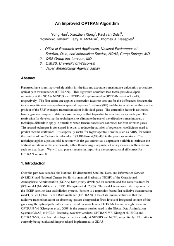 (PDF) An Improved OPTRAN Algorithm