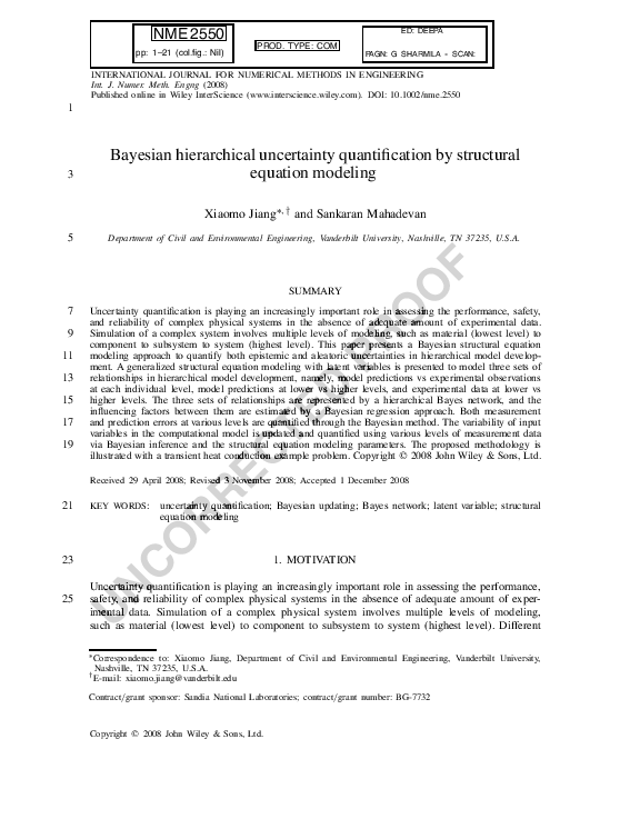 (PDF) Bayesian hierarchical uncertainty quantification by structural equation modeling