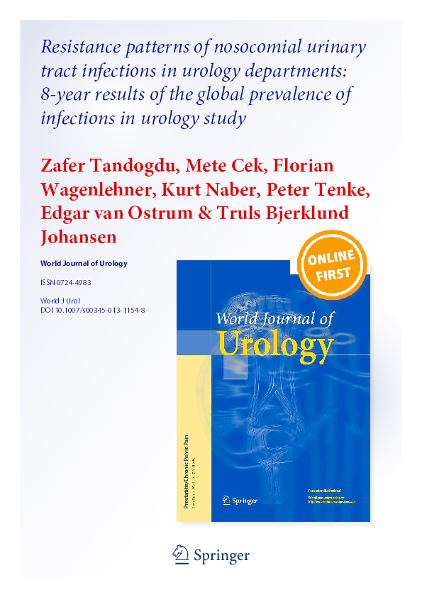 (PDF) Resistance patterns of nosocomial urinary tract infections in urology departments: 8-year ...
