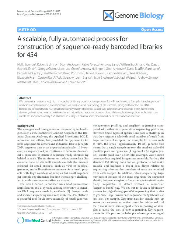 (PDF) A scalable, fully automated process for construction of sequence ...