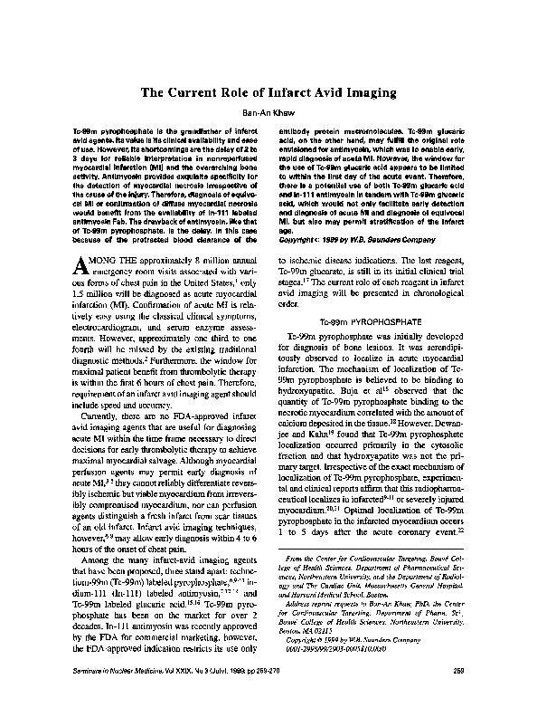 (PDF) The current role of infarct avid imaging
