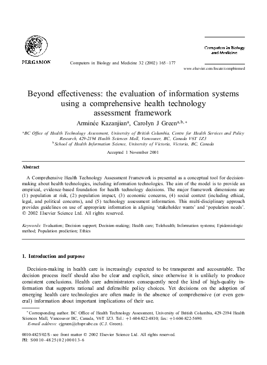 (PDF) Beyond effectiveness: the evaluation of information systems using ...
