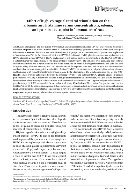 (PDF) Effect of high-voltage electrical stimulation on the albumin and ...