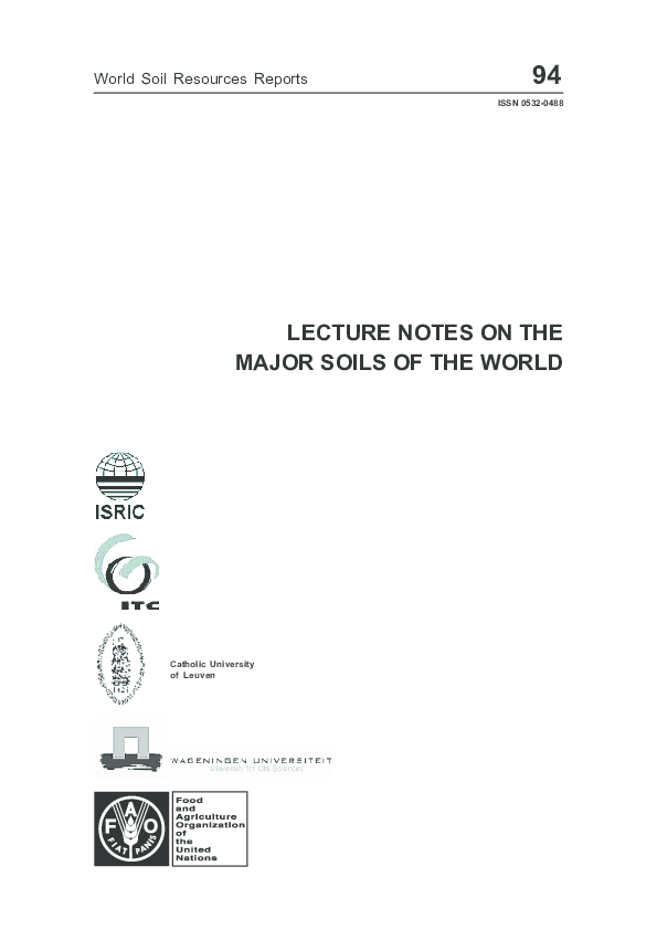 (PDF) Lecture notes on the major soils of the world