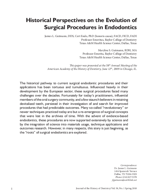 (PDF) Historical perspectives on the evolution of surgical procedures ...