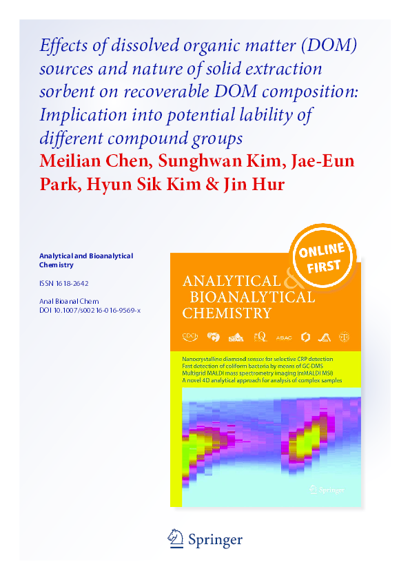(PDF) Effects of dissolved organic matter (DOM) sources and nature of solid extraction sorbent ...