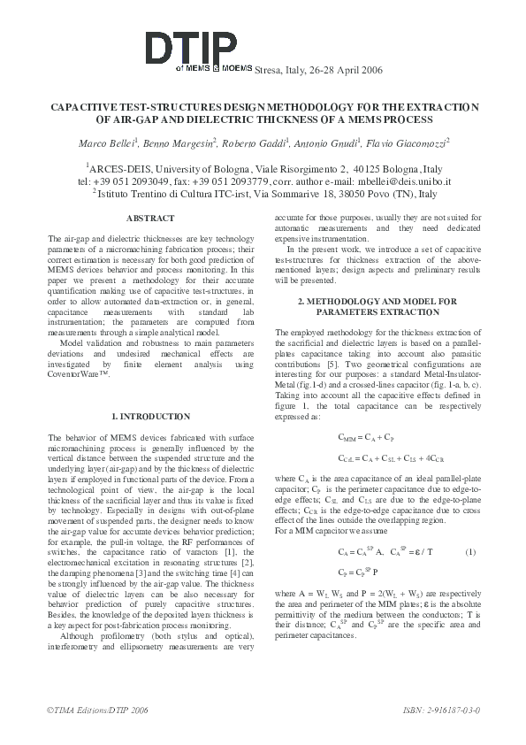 (PDF) Capacitive test-structures design methodology for the extraction ...