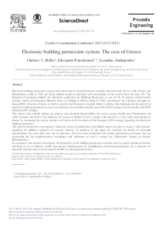 (PDF) Electronic building permission system: The case of Greece ...