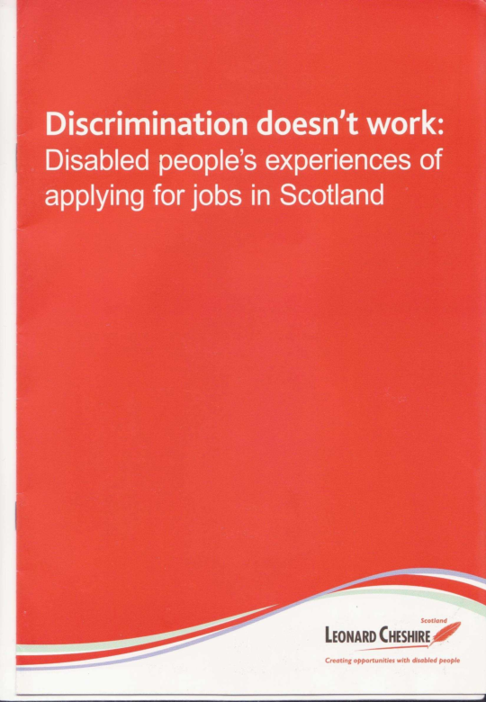 (PDF) Discrimination doesn't work: Disabled people's experiences of ...