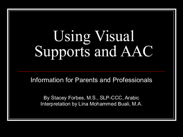 (PPT) Using Visual Support and AAC