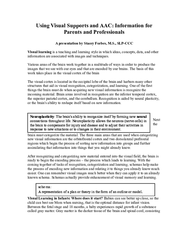 (DOC) Using Visual Supports and AAC: Information for Parents and ...