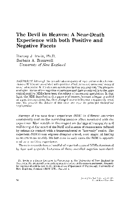 (PDF) The devil in heaven: A near-death experience with both positive ...