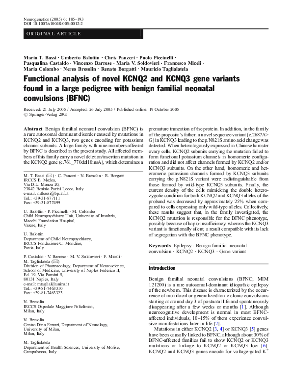 (PDF) A potassium channel mutation in neonatal human epilepsy | Thomas ...