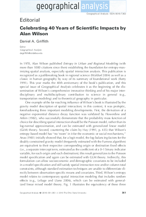 (PDF) Celebrating 40 Years of Scientific Impacts by Alan Wilson