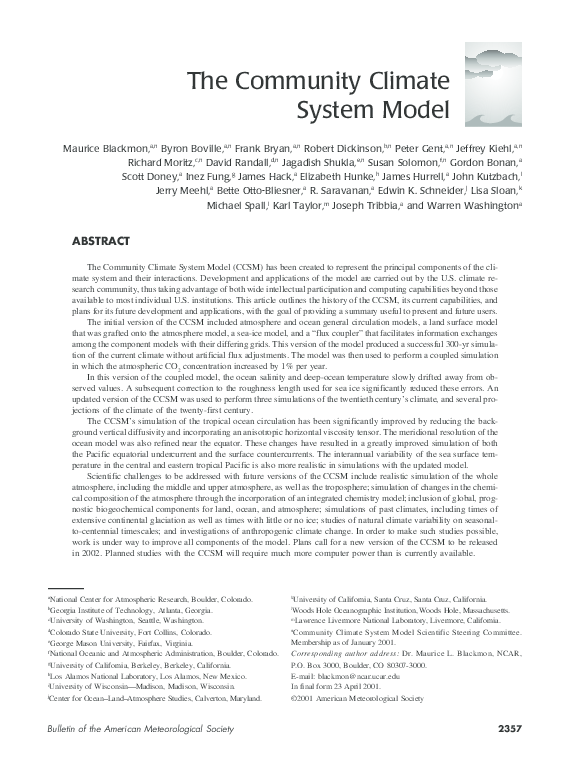 (PDF) The Community Climate System Model
