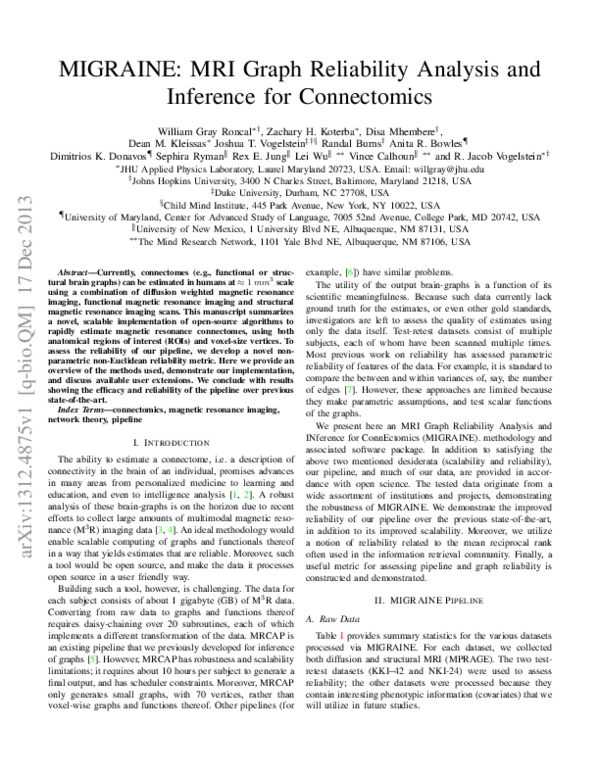 (PDF) MIGRAINE: MRI Graph Reliability Analysis and Inference for ...