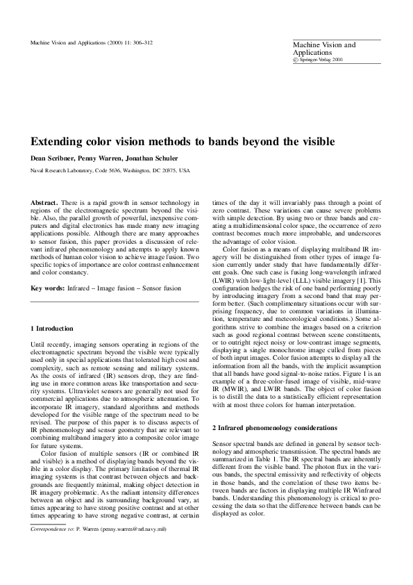 (PDF) Extending color vision methods to bands beyond the visible