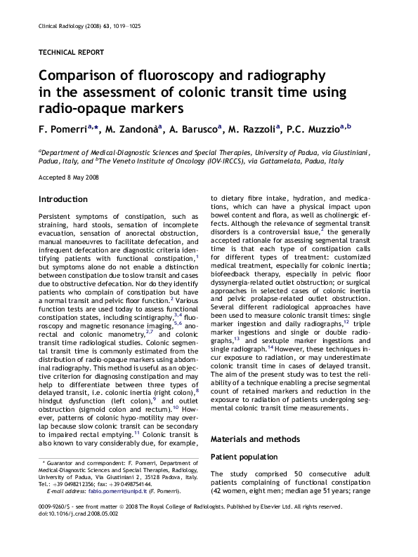 (PDF) Comparison of fluoroscopy and radiography in the assessment of ...