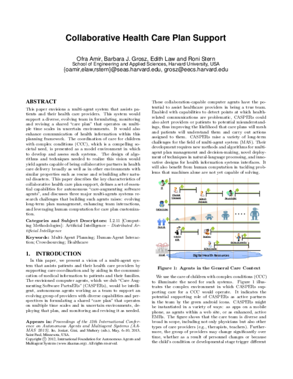 (PDF) Collaborative health care plan support