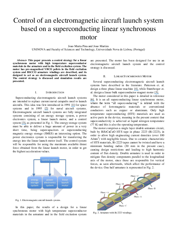 (PDF) Control of an electromagnetic aircraft launch system based on a ...