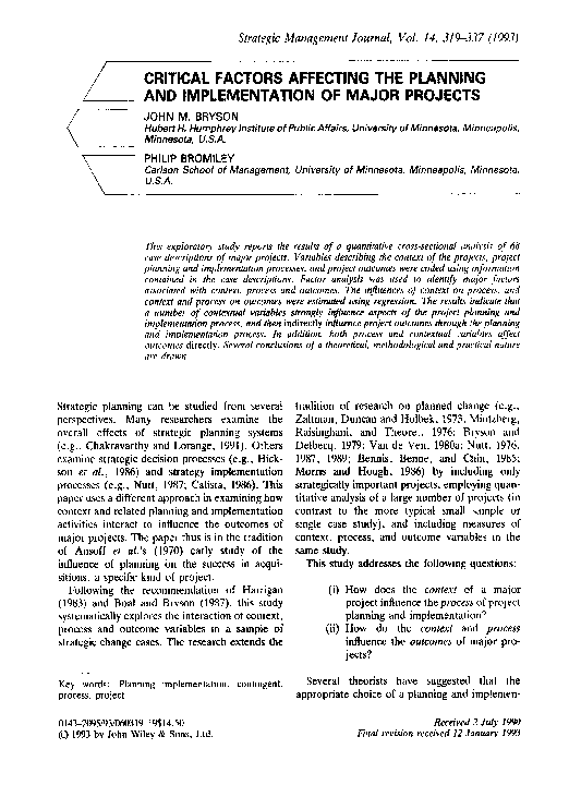 (PDF) Critical factors affecting the planning and implementation of ...