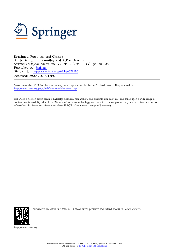 (PDF) Deadlines, routines, and change