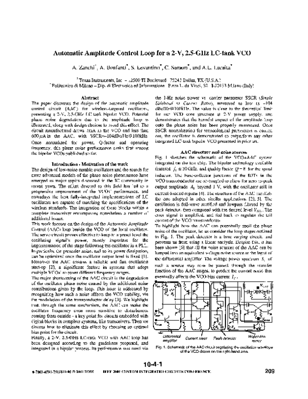 (PDF) Automatic amplitude control loop for a 2-V, 2.5-GHz LC-tank VCO