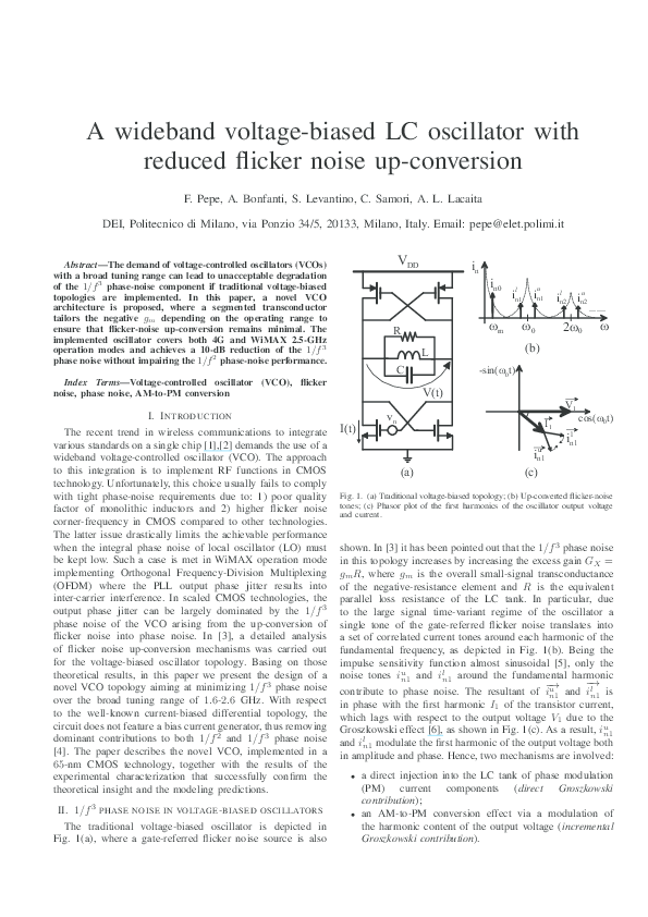 (PDF) A wideband voltage-biased LC oscillator with reduced flicker ...
