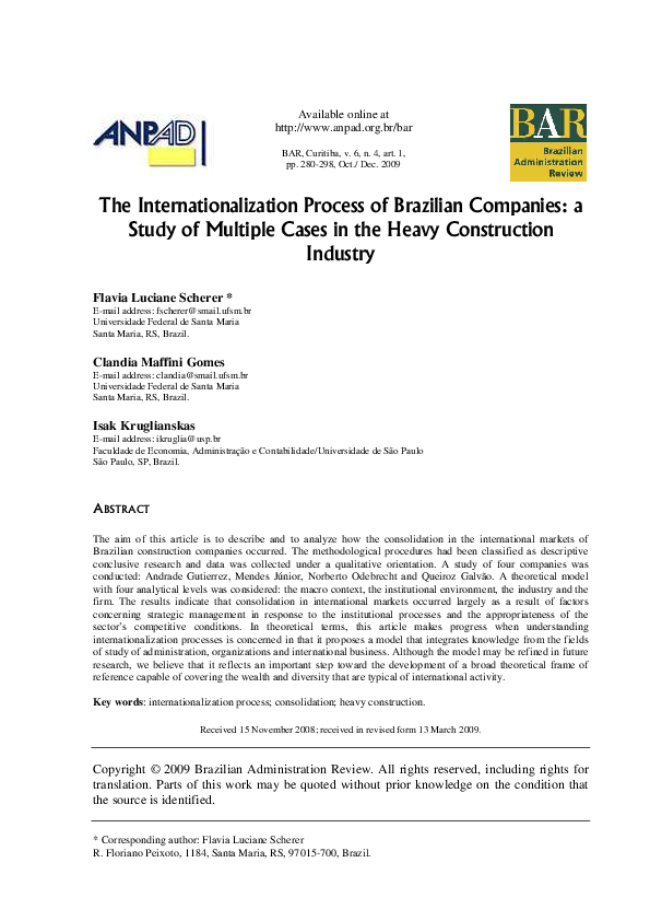 (PDF) The internationalization process of brazilian companies: a study of multiple cases in the ...