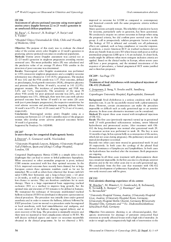 (PDF) OC211: Treatment of fetal chylothorax with intrapleural ...