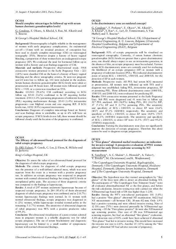 (PDF) OC021: Is ?First glance? abnormal nuchal translucency an ...