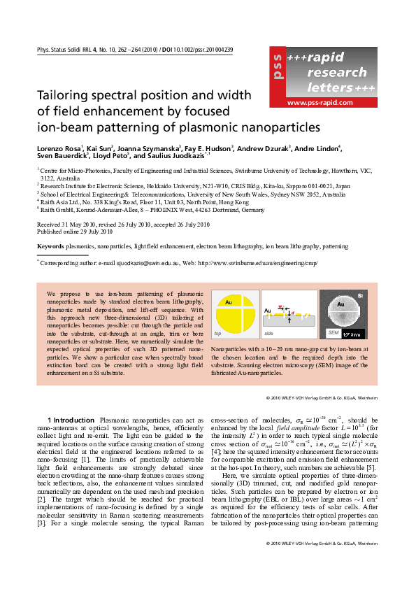 Pdf Plasmonic And Diffractive Coupling In 2d Arrays Of Nanoparticles