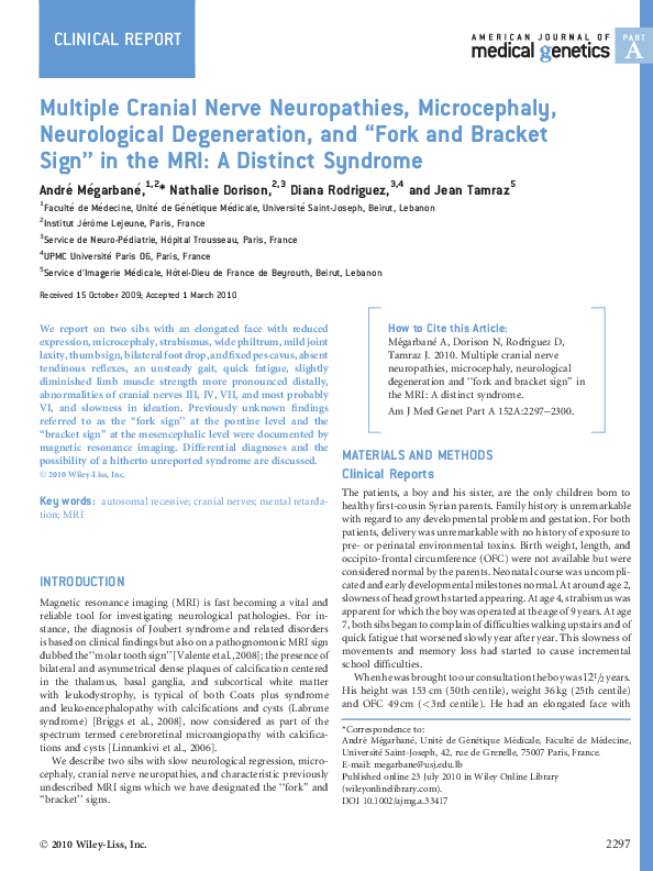 (PDF) Multiple cranial nerve neuropathies, microcephaly, neurological ...