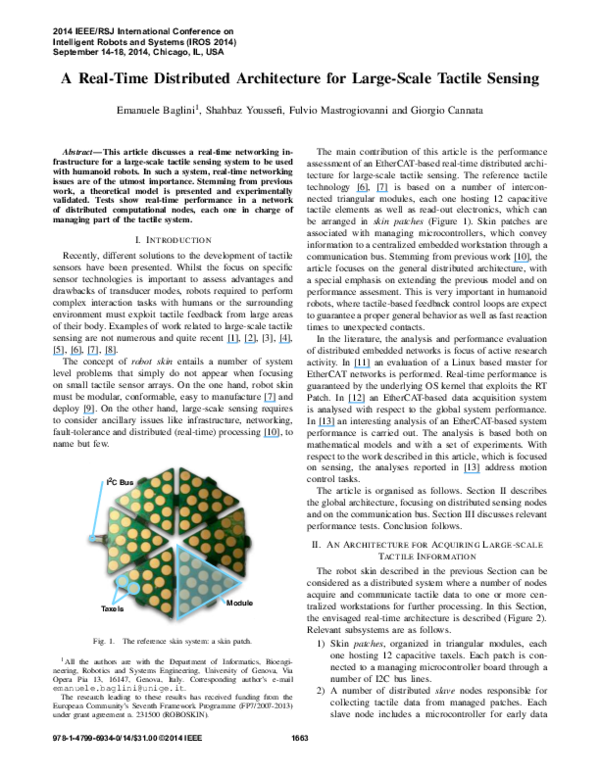 Pdf A Real Time Distributed Architecture For Large Scale Tactile Sensing