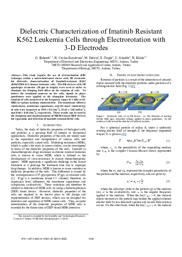 (PDF) Dielectric characterization of Imatinib resistant K562 leukemia ...
