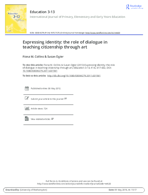 (PDF) Expressing identity: the role of dialogue in teaching citizenship ...